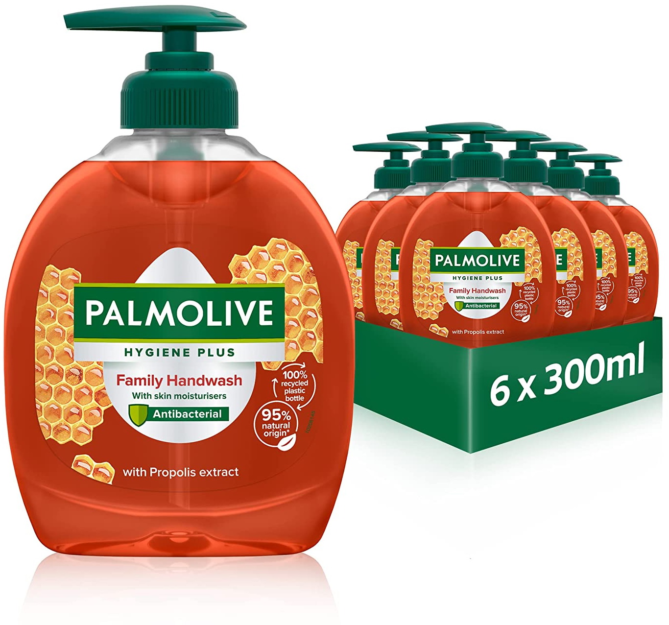 6 x 300ml Palmolive Seife Hygiene+ Family flüssige Handseife
