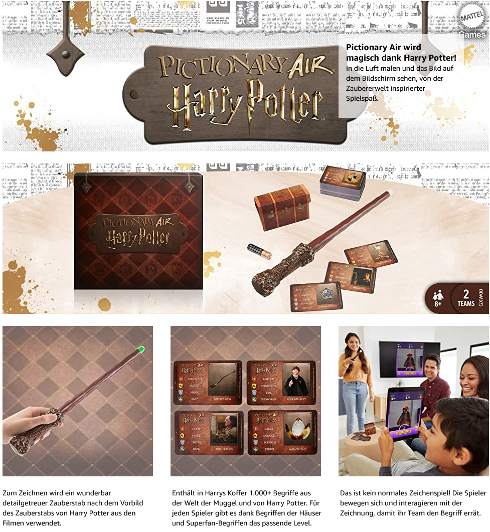 Mattel Pictionary Air Harry Potter mit Zauberstab